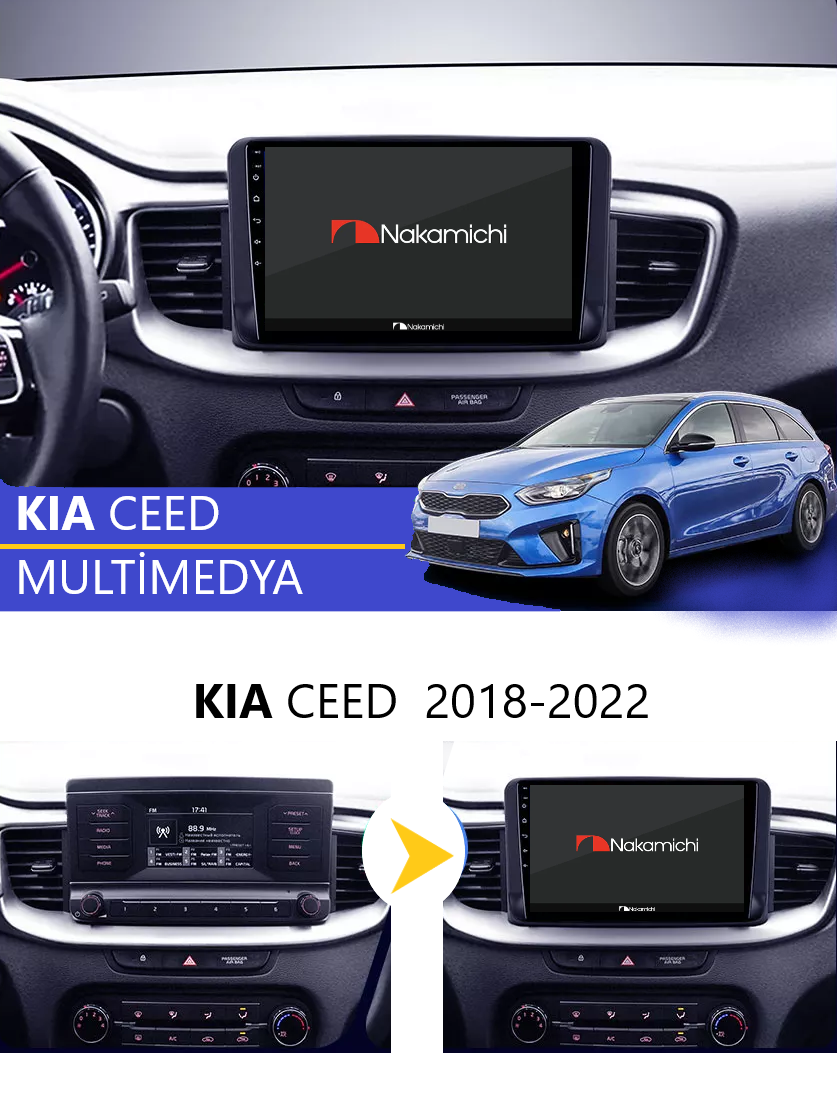 Kia Ceed 2020 uyumlu Android Multimedya Navigasyon Sistemi