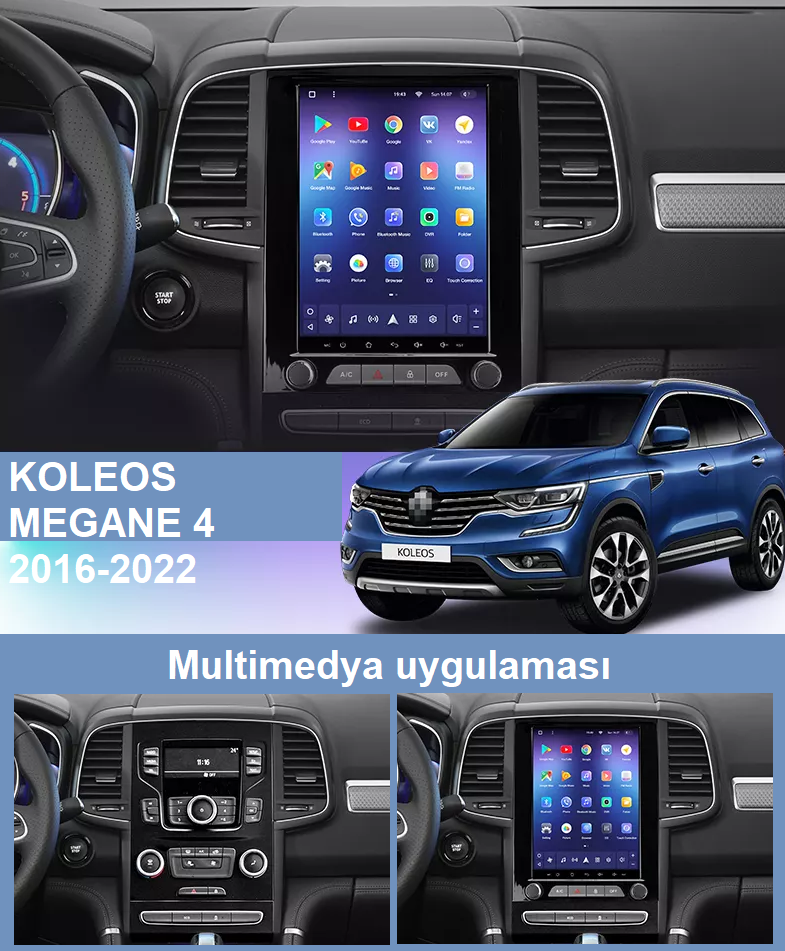 Renault Megane 4 (2016-2022) Uyumlu Android Multimedya Navigasyon Sistemi